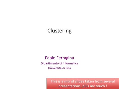 Ppt Clustering Algorithms For Effective Unsupervised Learning