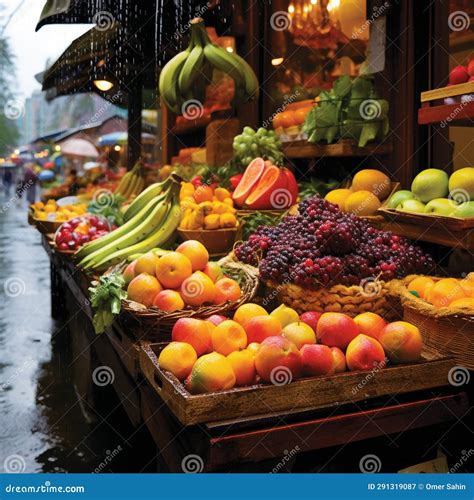 Dew Kissed Goodness A Refreshing Display Of Fruits And Vegetables Stock Image Image Of Market