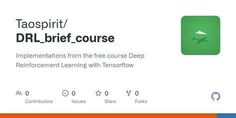 GitHub Taospirit DRL Brief Course Implementations From The Free Course Deep Reinforcement