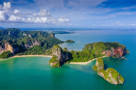 Plage Railay Dans La Vue Aérienne De La Province De Krabi Thaïlandais
