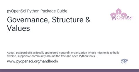 governance structure and values — pyopensci handbook