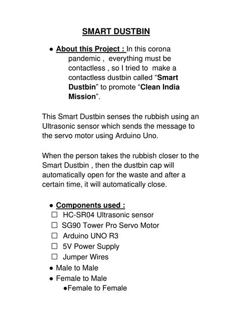 Pdf Smart Dustbin Using Arduino Uno
