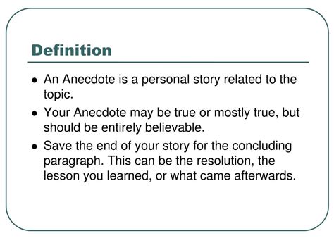 Ppt Using An Anecdote In An Introductory Paragraph Powerpoint