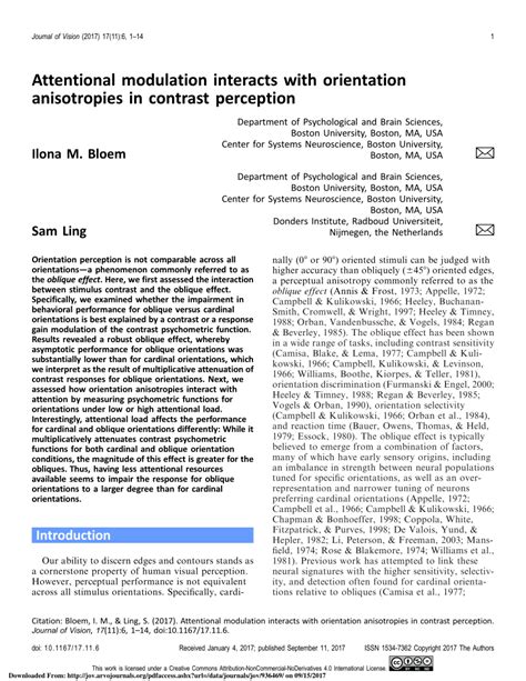 Pdf Attentional Modulation Interacts With Orientation Anisotropies In Contrast Perception