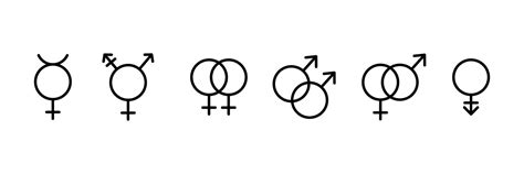 Gender Identity And Sexual Orientation Line Icon Set 77939522 Vector