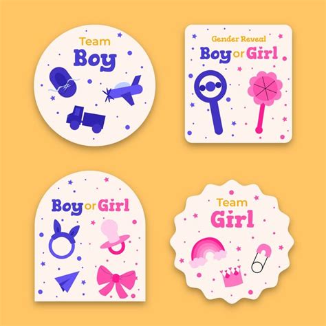 Free Vector Gender Reveal Template Design