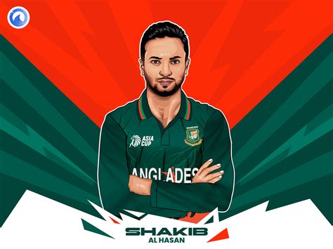 Portrait Illustration Shakib Al Hasan Bangladesh By Pronab Biswas On Dribbble