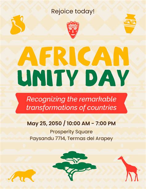 Free African Unity Day Program Template To Edit Online