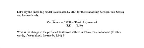 Solved Lets Say The Linear Log Model Is Estimated By Ols