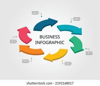Arrow Chart Template Infographic Presentation 6 Stock Vector Royalty Free 2192168017