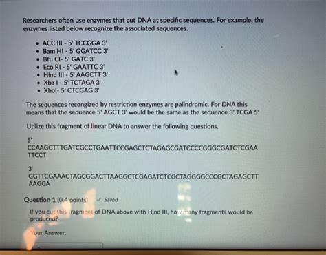 Solved Researchers Often Use Enzymes That Cut Dna At