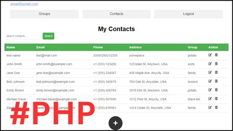 Php Address Book Project Source Code Link In The Description Youtube
