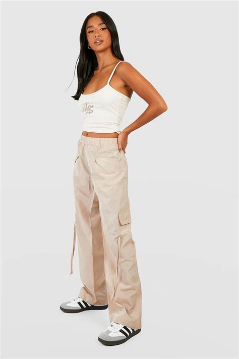 Petite Shell Pocket Detail Cargo Pants Boohoo