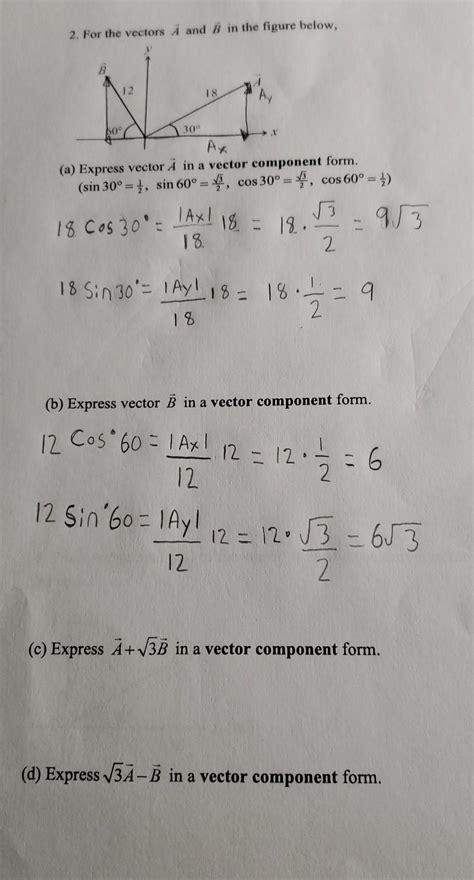Solved 2 For The Vectors A And B In The Figure Below A