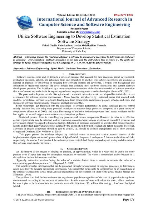 Pdf © 2014 Ijarcsse All Rights Reserved Utilize Software Engineering