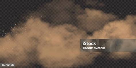 돌과 먼지 먼지 더러운 스모그 벡터 일러스트와 현실적인 모래 구름 투명한 배경에 사막 모래 폭풍 질감 갈색 독성 오염 공기 개념 먼지에 대한 스톡 벡터 아트 및 기타 이미지