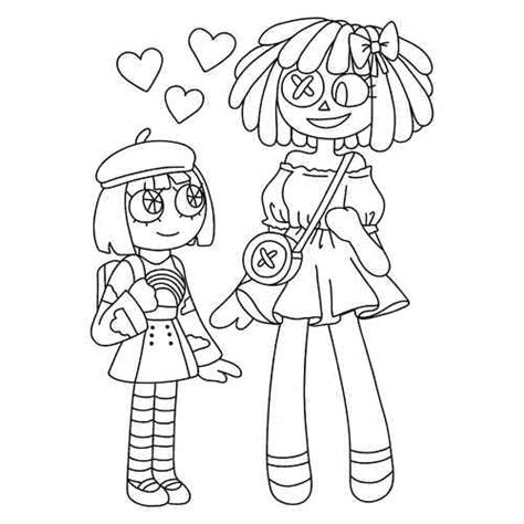 Раскраски Удивительный цифровой цирк распечатать