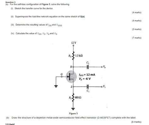 Solved Question 3 A For The Self Bias Configuration Of