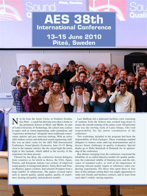 Pdf Aes 38ththird Measure Of Signal To Distortion Ratio Sdr Was