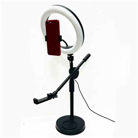 ขาตั้งไลฟ์สด มีไฟ26cm ขาตั้งมือถือ ขาตั้งถ่ายมุมสูง ถ่ายtopview ถ่ายทำอาหาร ไลฟ์สด ขาตั้งไฟ