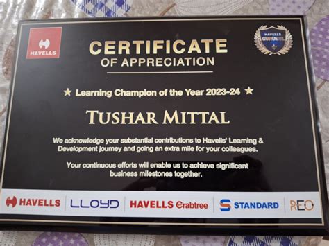 Tushar Mittal On Linkedin Delighted To Be Recognized As A Learning Champion And Contributor To