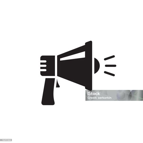 라우드 스피커 흰색 배경 벡터 그림에 검은 색 아이콘 광고 프로모션 정보 개념 기호입니다 메가 폰 창조적 인 기호입니다