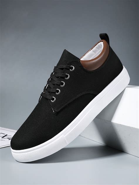 Hombres Zapatillas Deportivas Minimalista Con Cordón Delantero De Lona Deportivo Express Solutions