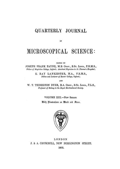 On A New Alga Crenothrix Polyspora Cohn From The Well Water Of Breslau Journal Of Cell