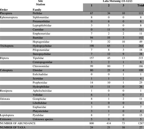 Composition And Distribution Of Benthic Macroinvertebrates At Lata Download Table