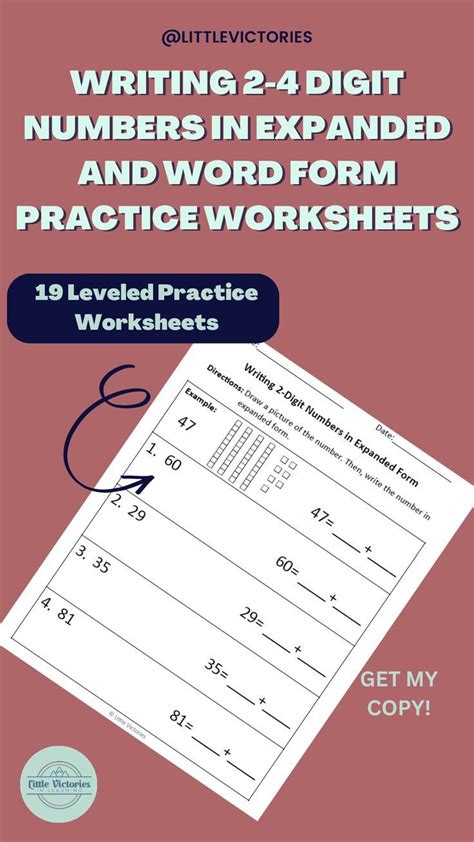 Writing 2 4 Digit Numbers In Expanded And Word Form Practice Worksheets Practices Worksheets