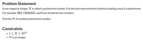 Atcoder Beginner Contest 363 D Palindromic Number Review Improve Atcoder Beginner Contest 363 D Palindromic Number Review Improve