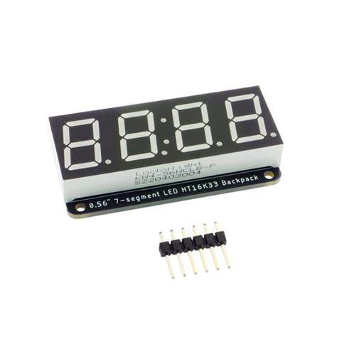 Stemma Qt 056 4 Digit 7 Segment Display 7 Segment Led Display With I2c Controller Red