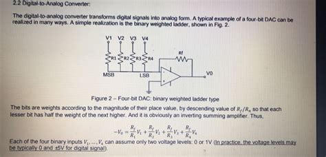 Solved 22 Digital To Analog Converter The