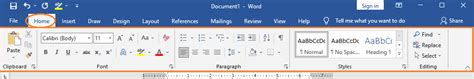 how to use home tab options in ms word