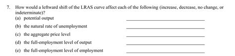 Solved How Would A Leftward Shift Of The LRAS Curve Affect Chegg Com