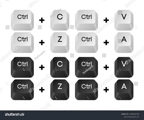 Computer Key Combinations Set Key Combinations Stock Vector Royalty