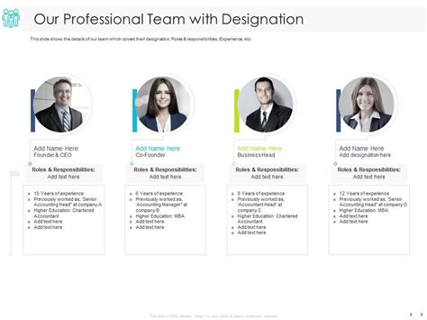 Our Professional Team With Designation Business Ppt Powerpoint