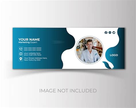 기업 이메일 서명 디자인 템플릿 프리미엄 벡터