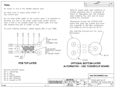 TC2030 MCP NL FP Datasheet 1 1 Pages MICROCHIP OPTIONAL BOTTOM LAYER ALTERNATIVE USE TC2030