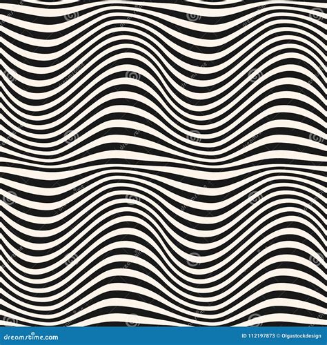 Horizontal Curved Wavy Lines Pattern Dynamical 3d Effect Illusion Of