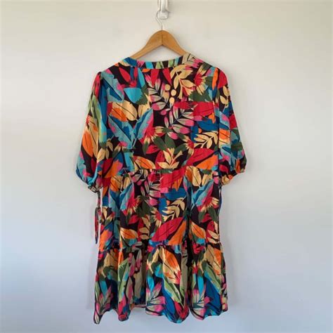 Gorman Colourful Unique Pattern Button Up Mini Dress Size 14 Xl S