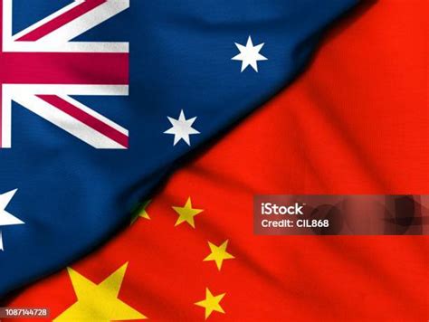 구겨진된 플래그입니다 오스트레일리아의 국기입니다 중화 인민 공화국의 국기입니다 기에 대한 스톡 사진 및 기타 이미지 기 중국 호주 Istock