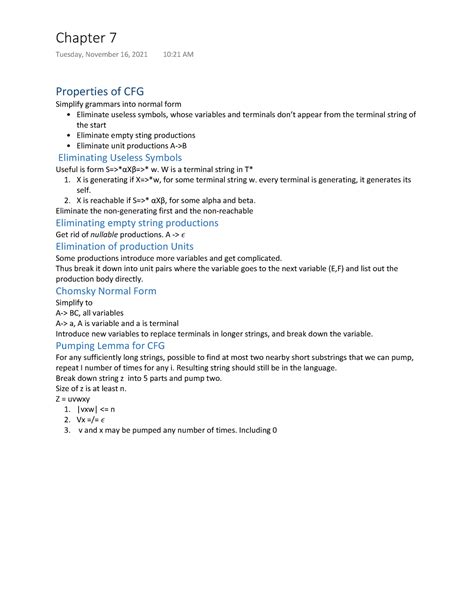 Cs Theory Chapter 7 Lecture Notes 7 WƌŽƉĞƌƚŝĞƐ ŽĨ And ŝŵƉůŝĨlj