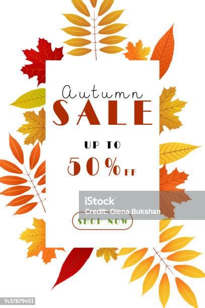 가을 세일 배경 배너 또는 전단지 디자인 밝고 아름다운 나뭇잎 프레임 종이 컷 스타일 편지 및 글자가 있는 다채로운 가을 포스터 세트 광고 웹 소셜 미디어용 템플릿