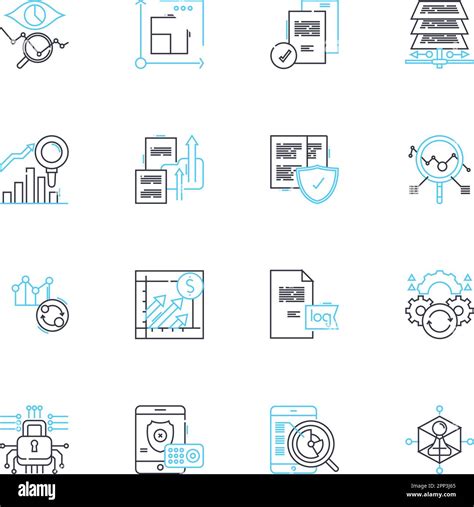 Digital Repository Linear Icons Set Archive Collection Database