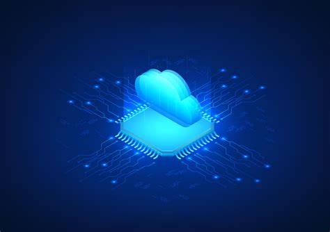 Cloud Technology Background Below Is The Microchip Connected To The Technology Circuit It Shows