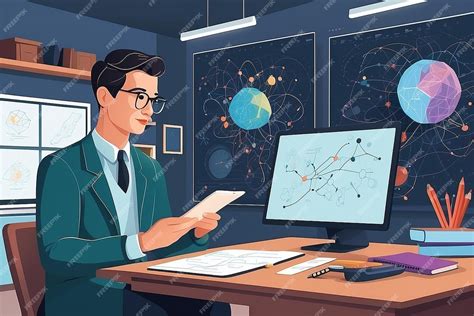 Premium Photo Illustration Of A Teacher Using Ai Algorithms For