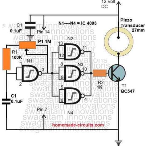 12 Simple Ic 4093 Circuits And Projects Explained Homemade Circuit Projects