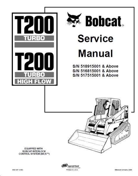 Bobcat T Turbo HF Compact Track Loader Service Manual
