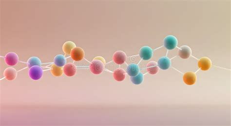 Abstract Pastel Colored Molecular Structure Network Connection Stock Illustration